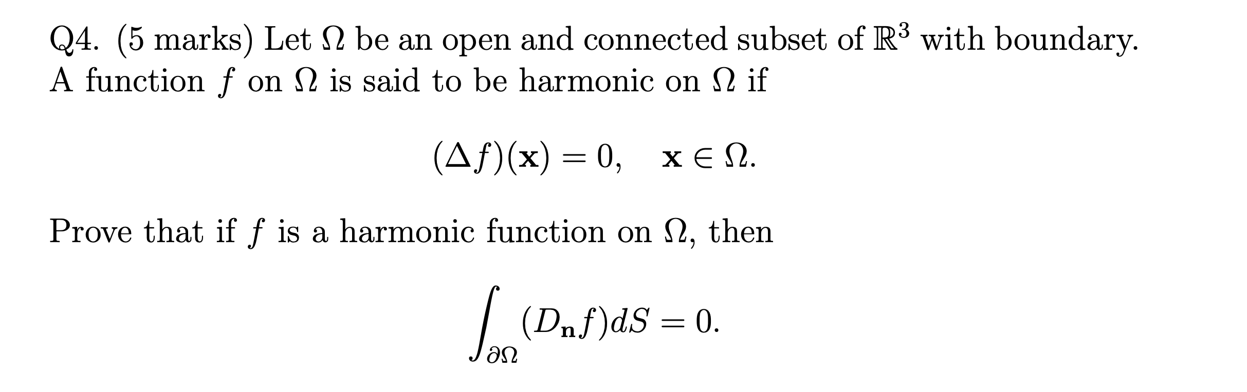 Solved Q4. (5 marks) Let Ω be an open and connected subset | Chegg.com