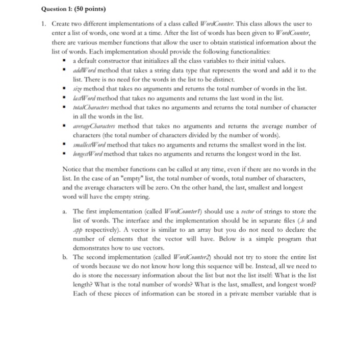 Solved Question (50 points) 1. Create two different | Chegg.com