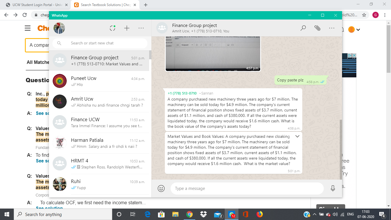 UCW Student Login Portal - Univ x C Search Textbook | Chegg.com