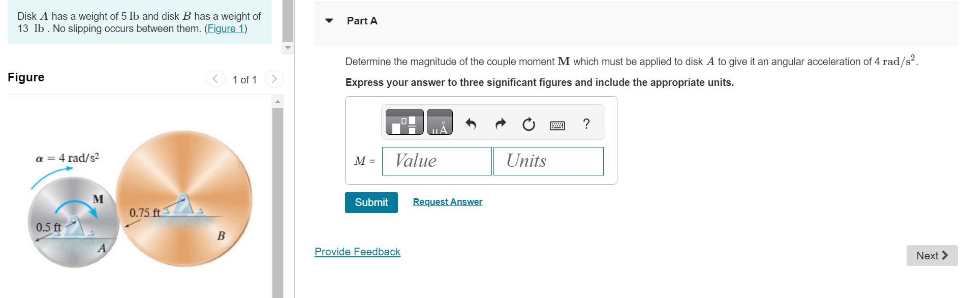 Solved Disk A has a weight of 5lb ﻿and disk B ﻿has a weight | Chegg.com