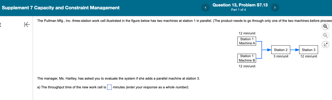 Solved Example: . Throughput time is the time it takes for | Chegg.com