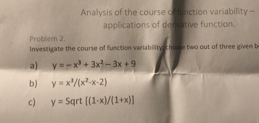 Analysis of the course of function variability | Chegg.com