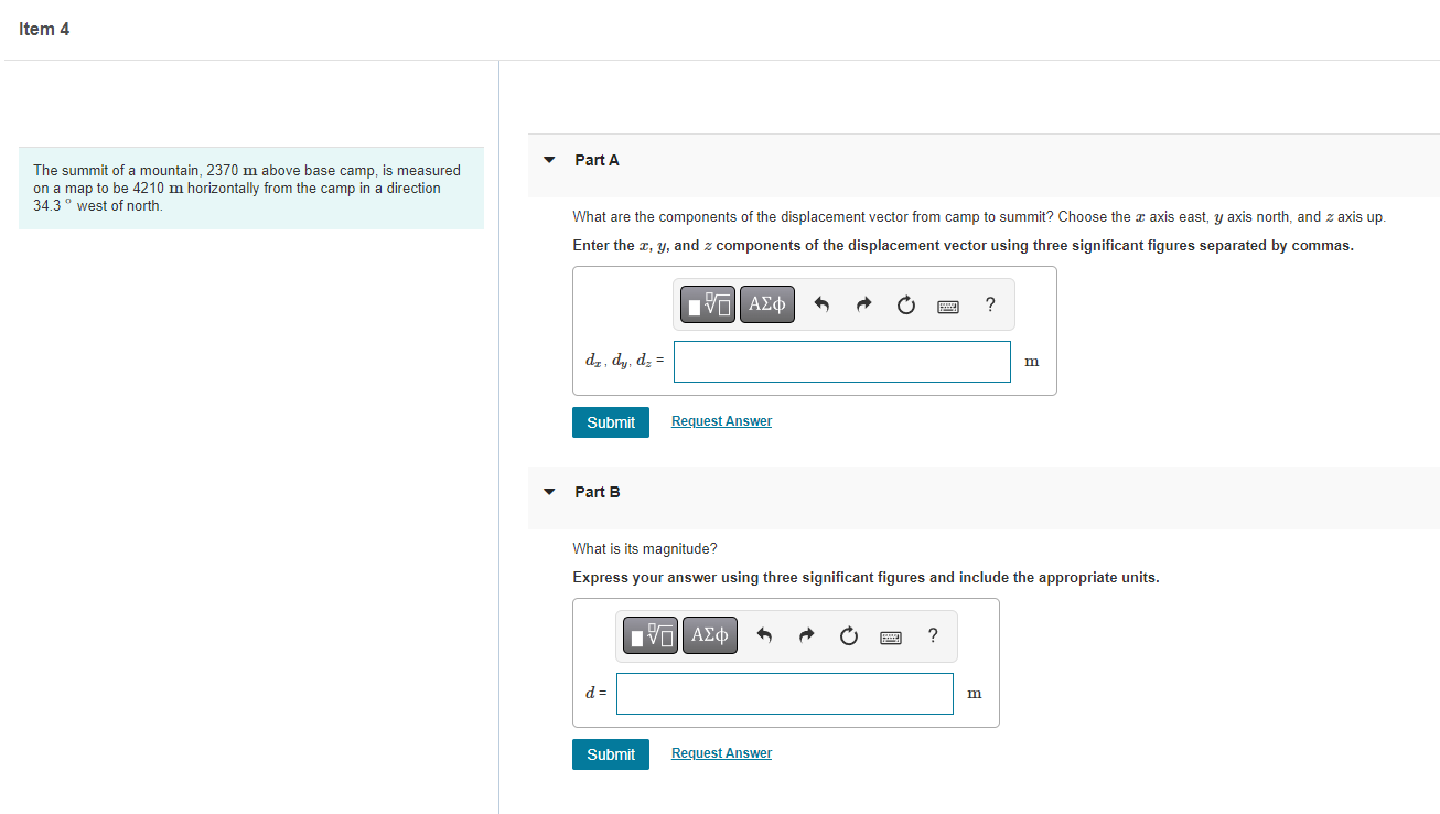 Solved The summit of a mountain, 2370 m above base camp, is | Chegg.com