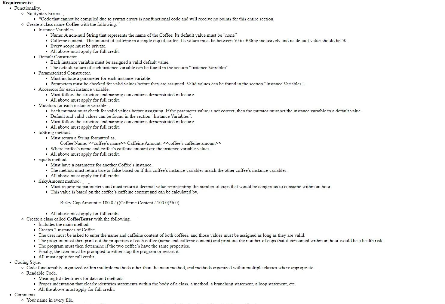 Solved Requirements: • Functionality o No Syntax Errors. . | Chegg.com