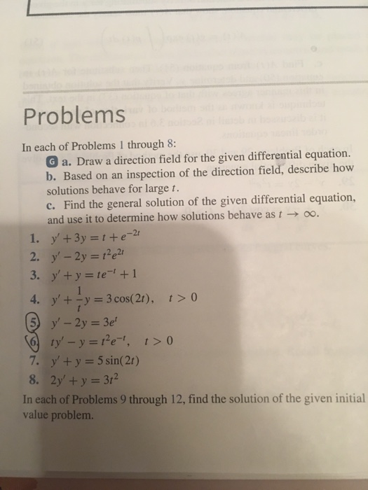 Solved In each of Problems 1 through 8: a. Draw a direction | Chegg.com