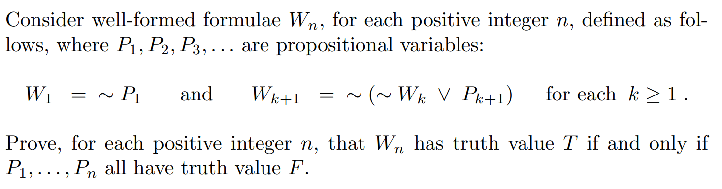 Solved Consider well-formed formulae Wn, for each positive | Chegg.com