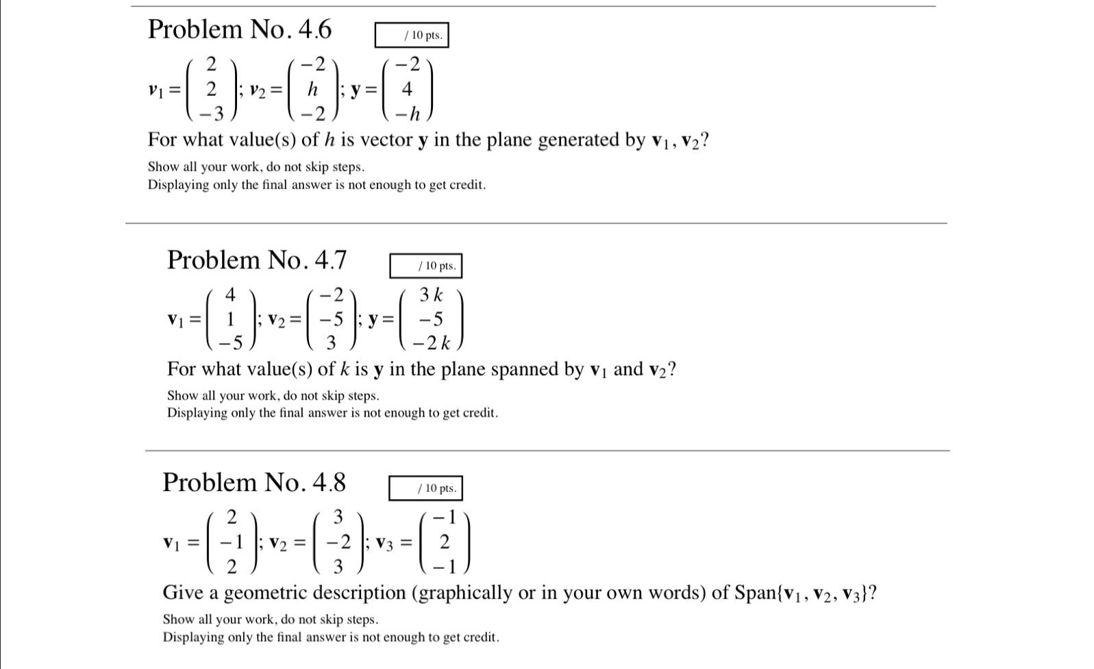 Solved Problem No. 4.6 / 10 pts. n-(1)--C)--) -2 ; y = -3 -h | Chegg.com