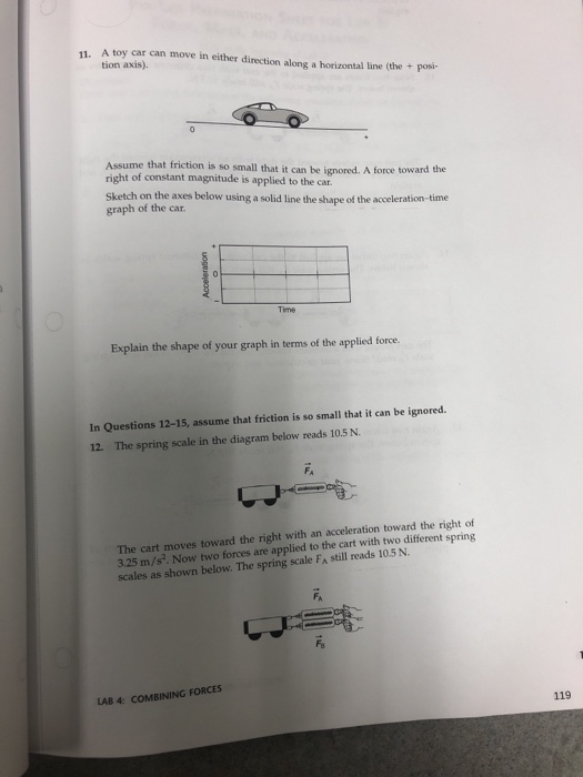 Solved 11. A toy car can move in either direction along a | Chegg.com