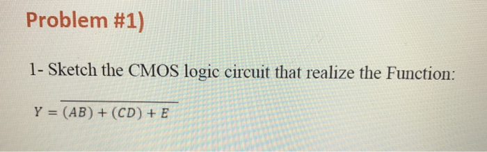 Solved Problem #1) 1- Sketch the CMOS logic circuit that | Chegg.com