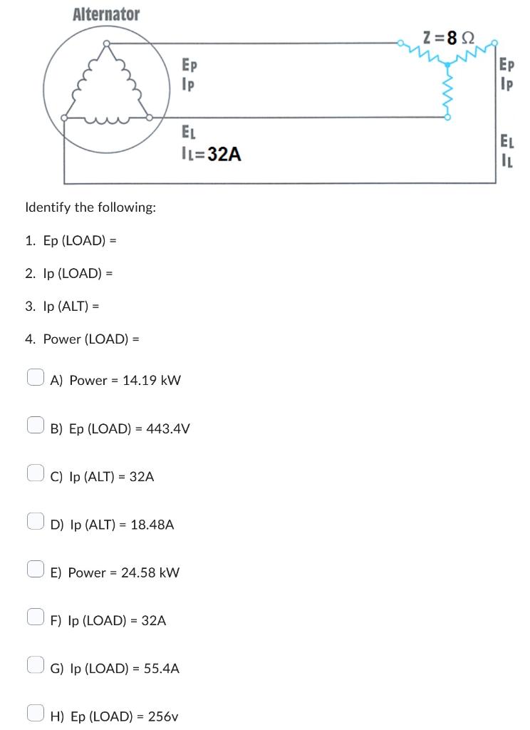 Solved Identify the following: 1. Ep(LOAD)= 2. lp(LOAD)= 3. | Chegg.com