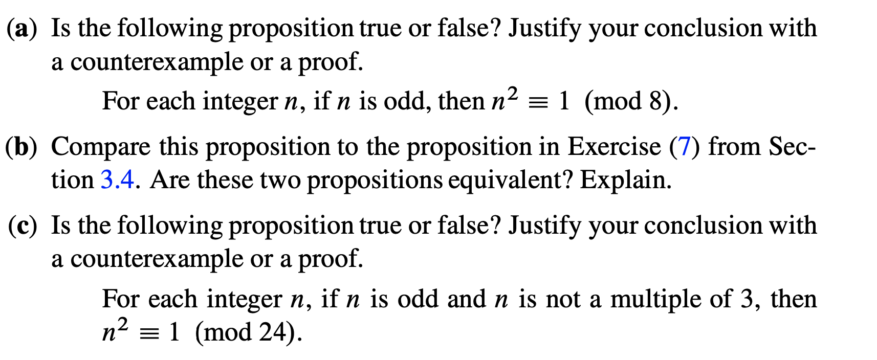Solved (a) Is the following proposition true or false? | Chegg.com