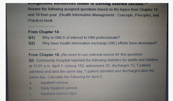 Solved Answer the following assigned questions based on the | Chegg.com