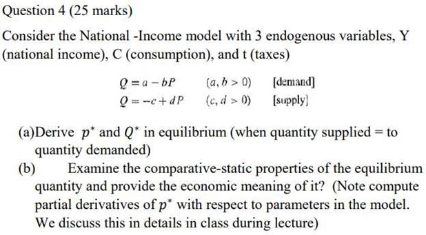 Solved Consider the National -Income model with 3 endogenous | Chegg.com