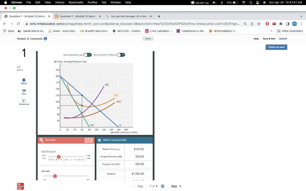 Solved Chrome File Edit View History Bookmarks Profiles Tab | Chegg.com