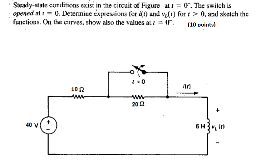 Solved Steady-state conditions exist in the circuit of | Chegg.com