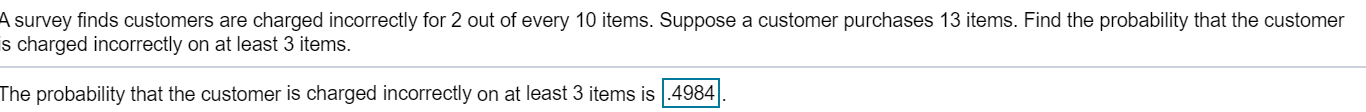 Solved A survey finds customers are charged incorrectly for | Chegg.com