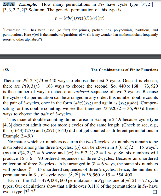 Solved 2.4.10 Example. How many permutations in S12 have | Chegg.com
