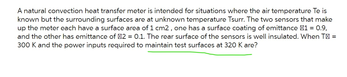 Solved A natural convection heat transfer meter is intended | Chegg.com