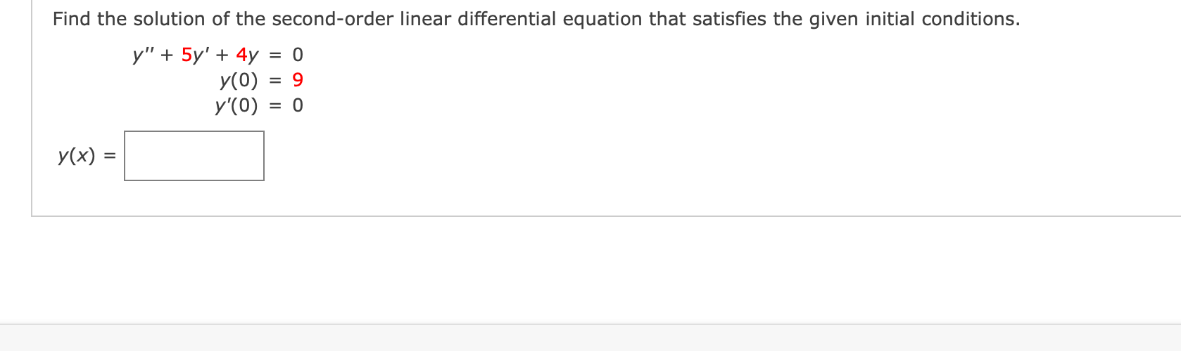 Solved Find the solution of the second-order linear | Chegg.com