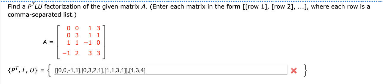 Solved Find An Lu Factorization Of The Given Matrix 2 2 2 1