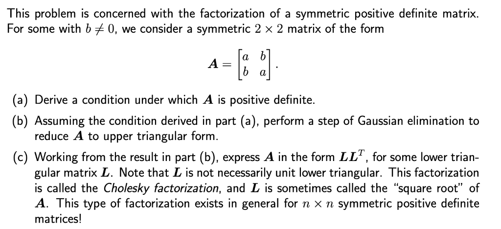 Solved This problem is concerned with the factorization of a | Chegg.com