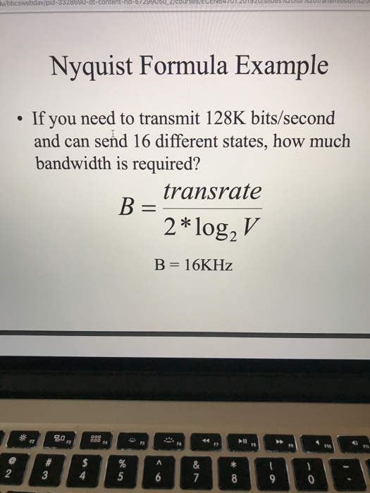 Solved Nyquist Formula Example . If you need to transmit | Chegg.com