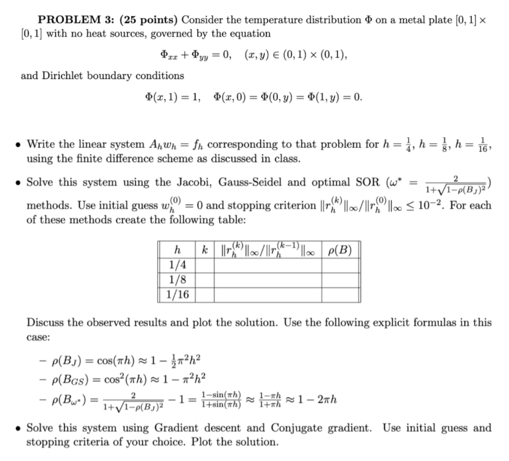 PROBLEM 3: (25 points) Consider the temperature | Chegg.com