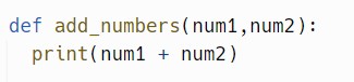 Solved What is the name of tdef add_numbers(num1, | Chegg.com