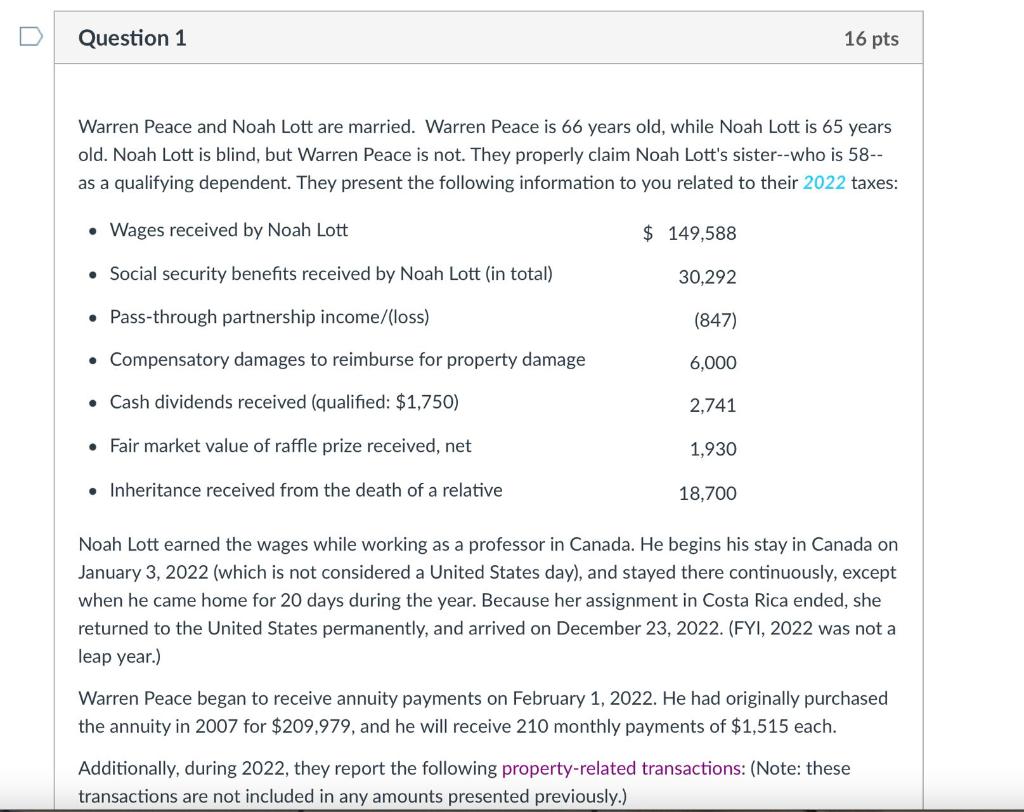 Warren Peace and Noah Lott are married. Warren Peace | Chegg.com
