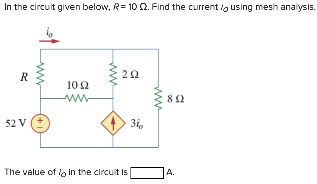 Solved In ﻿the circuit given below, R=10Ω. ﻿Find the current | Chegg.com