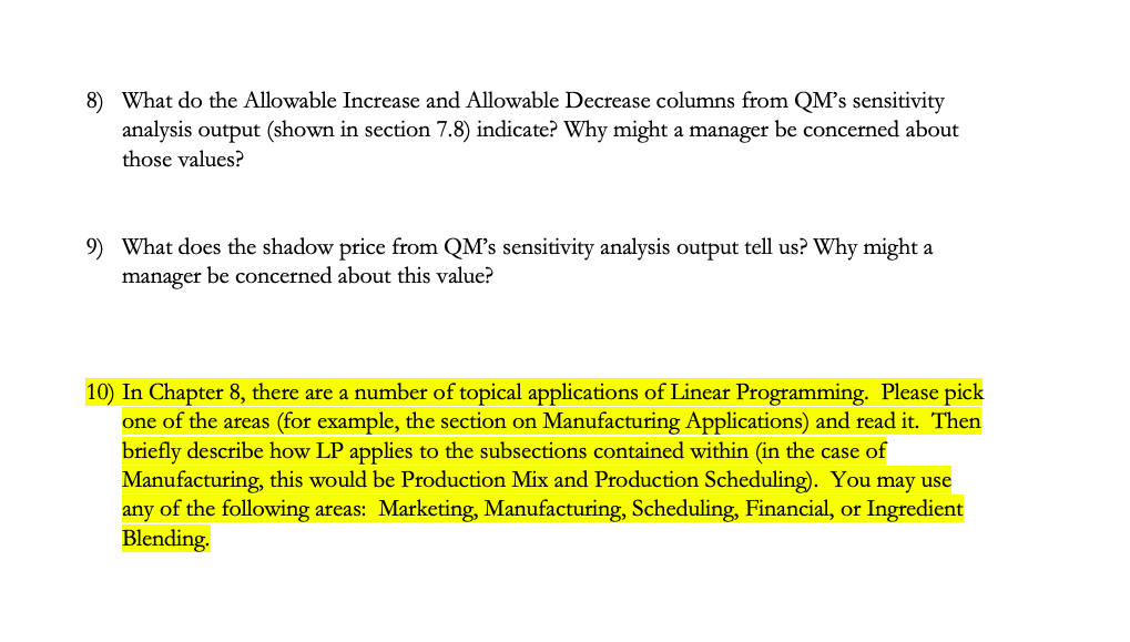 8) What do the Allowable Increase and Allowable | Chegg.com