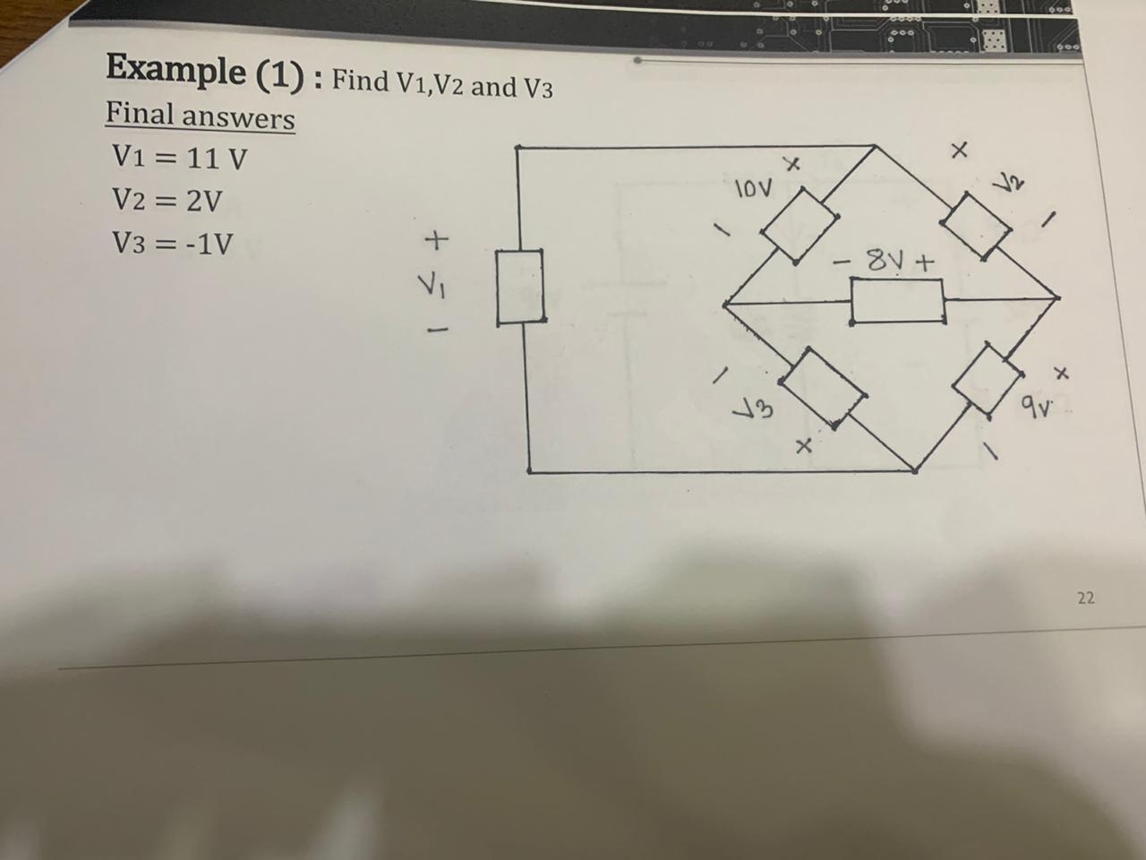 Solved + Example (1): Find V1,V2 and V3 Final answers Vi= 11 | Chegg.com