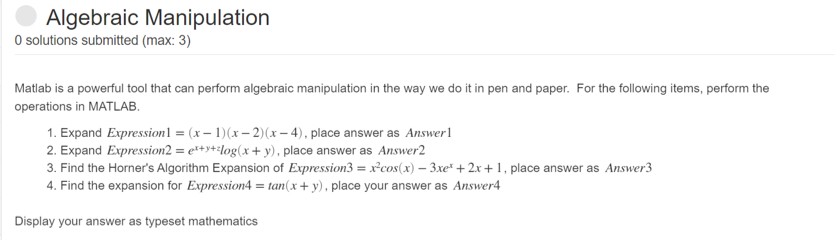 Solved Create a simple MATLAB CODE that will factor out the | Chegg.com
