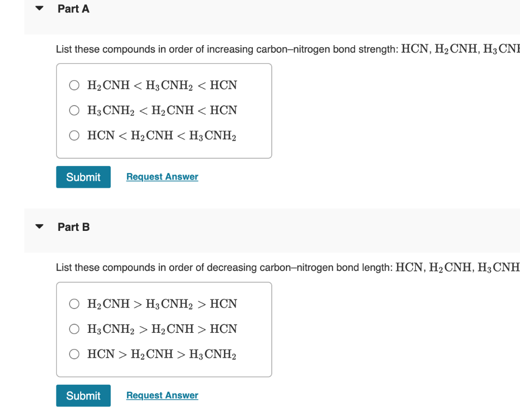 Solved List these compounds in order of increasing | Chegg.com