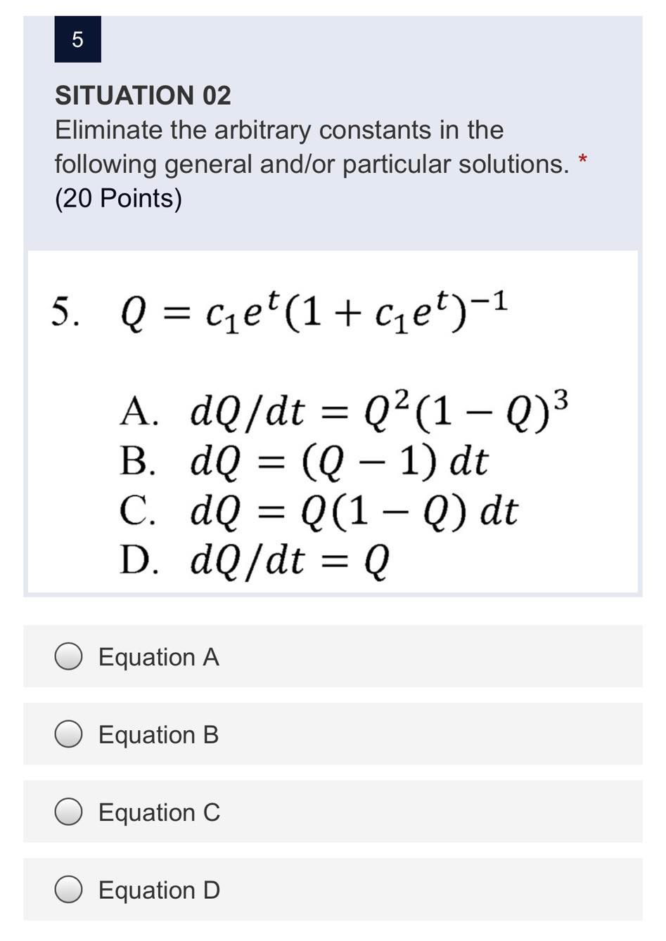 Solved 5 SITUATION 02 Eliminate the arbitrary constants in | Chegg.com