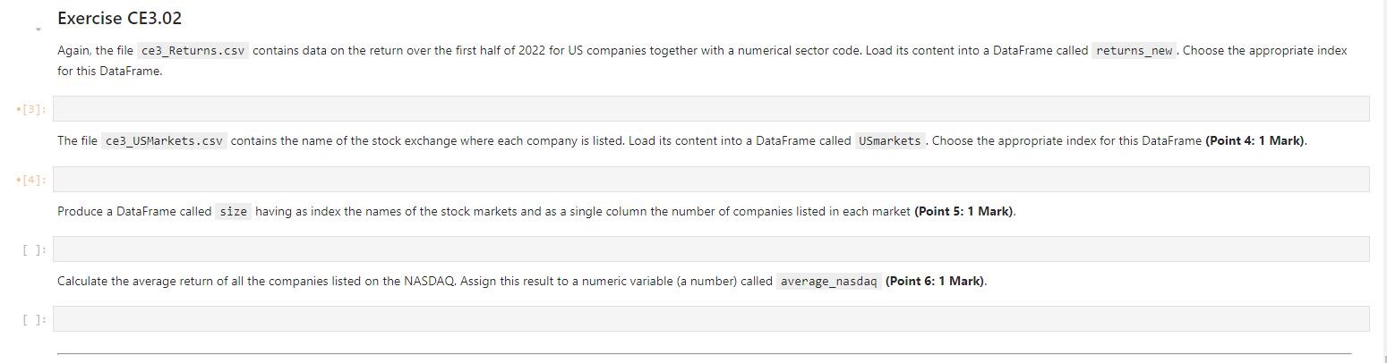 Solved CSV files ce3_Returns.csv Ticker Sector | Chegg.com
