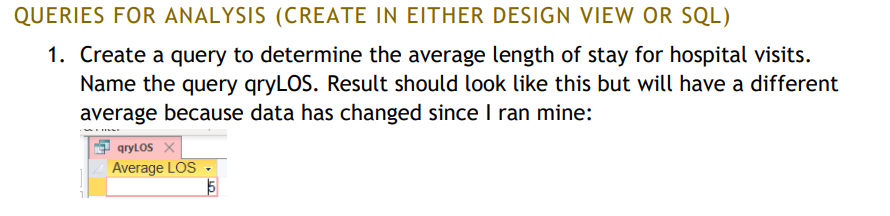 Solved QUERIES FOR ANALYSIS (CREATE IN EITHER DESIGN VIEW OR | Chegg.com