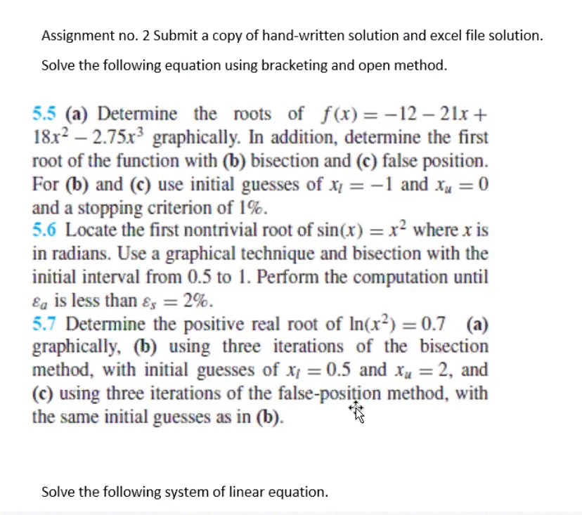 Solved Assignment no. 2 Submit a copy of hand-written | Chegg.com