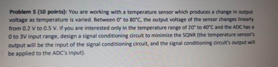 Solved Problem S (10 points): You are working with a | Chegg.com