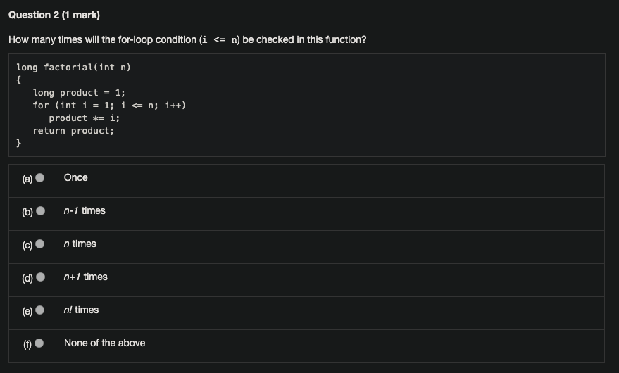 Solved How many times will the for-loop condition (i