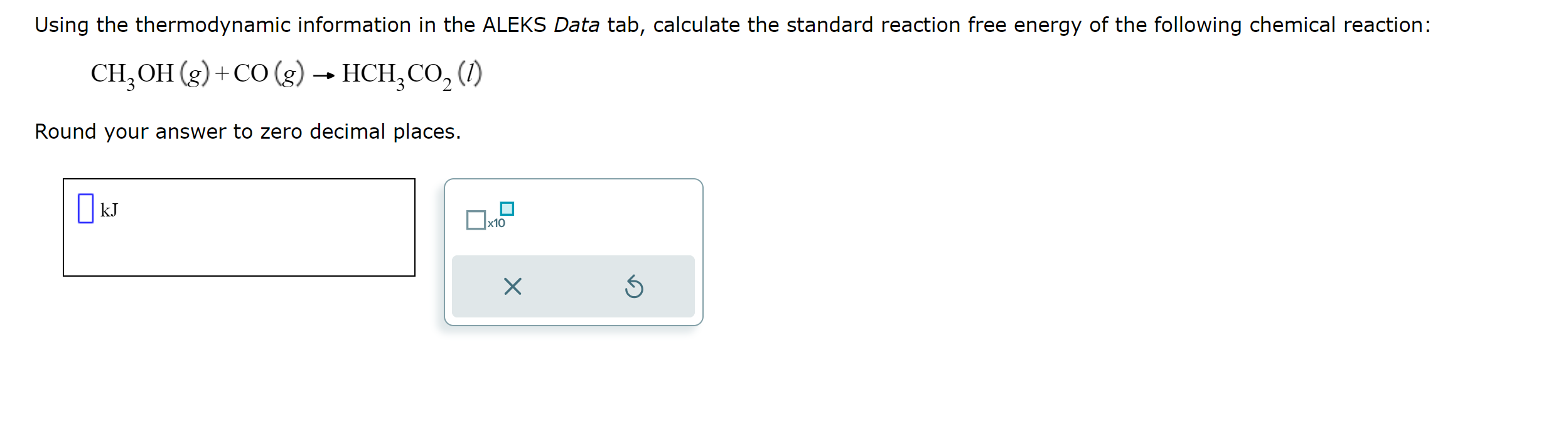 Solved Using the thermodynamic information in the ALEKS Data | Chegg.com