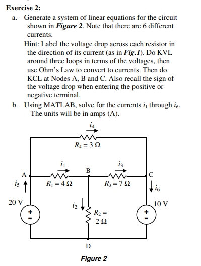 Solved Exercise 2: a. Generate a system of linear equations | Chegg.com
