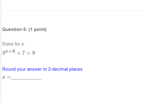 Solved Solve for x : 3x+8+7=9 Round your answer to 2-decimal | Chegg.com