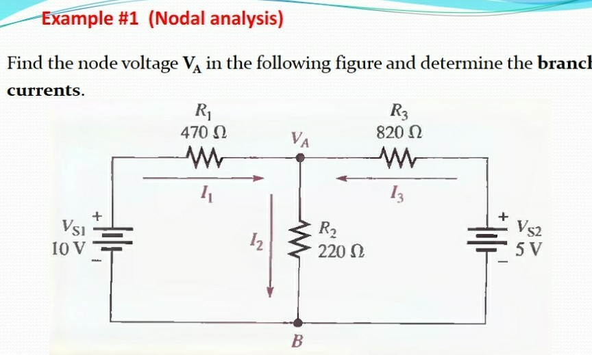 Solved Example #1 (Nodal analysis) Find the node voltage V | Chegg.com