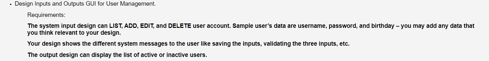 Solved Plese Give me an interface and output using Visual | Chegg.com