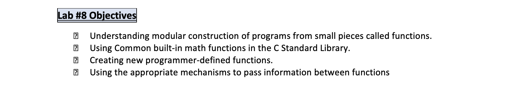 Solved Lab #8 Objectives 2 2 Understanding modular | Chegg.com