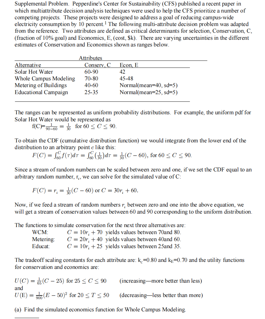 Solved Supplemental Problem. Pepperdine's Center for | Chegg.com