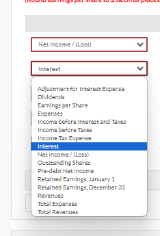 Solved Net Income / (Loss) Interest Adjustment for Interest | Chegg.com