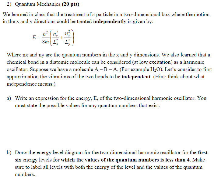 Solved We learned in class that the treatment of a particle | Chegg.com