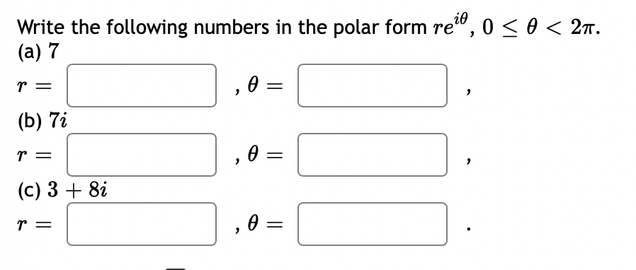 Solved 4i Rewrite the complex number 3e4 in a + bi form a a | Chegg.com